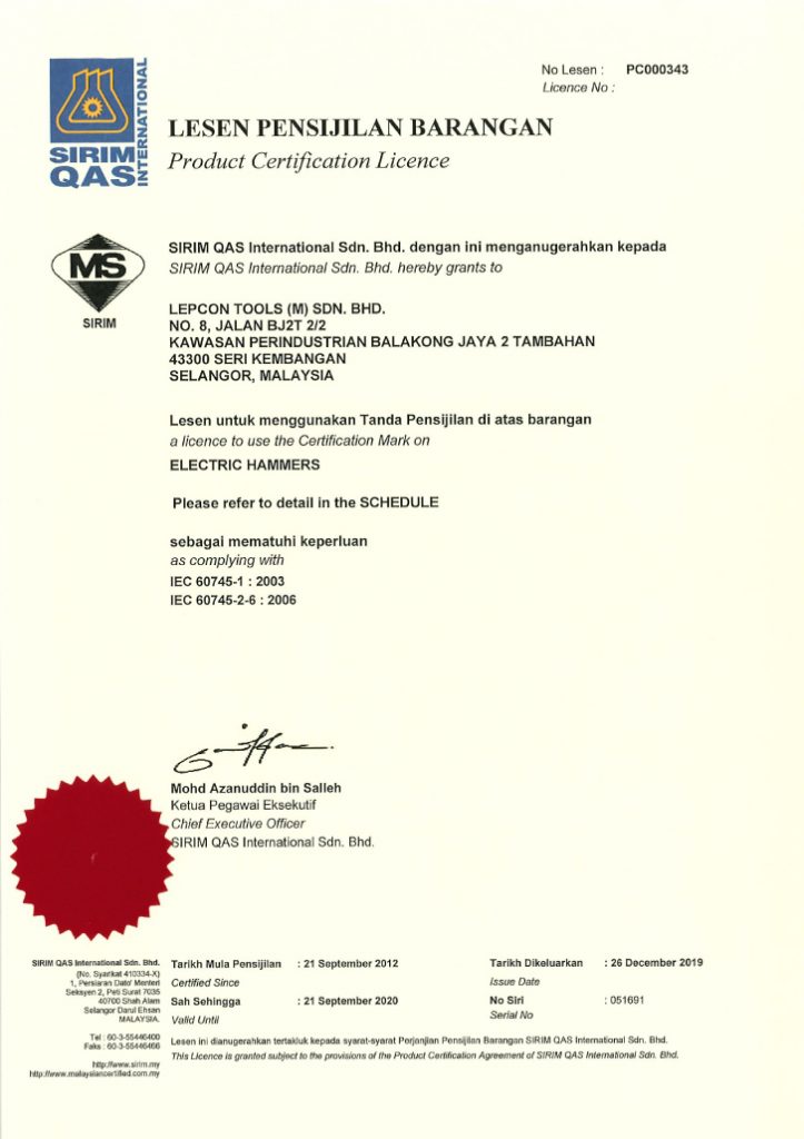 Certificate – Lepcon